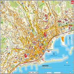 Mappa di Sanremo - Centro Storico / Cartografia Aggiornata di Sanremo ...