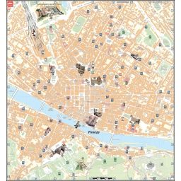 Mappa di Firenze Centro Storico - monumenti / Cartografia Aggiornata di ...