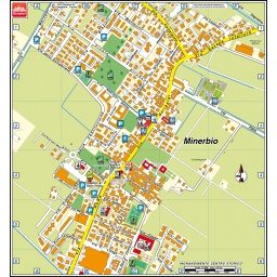 Mappa di Centro Storico / Cartografia Aggiornata di Minerbio @ Geoplan.it