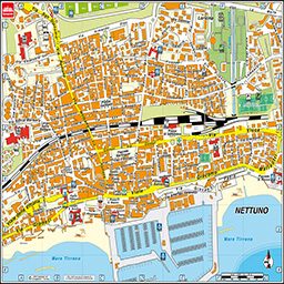 Mappa di Nettuno - Centro Storico / Cartografia Aggiornata di Nettuno ...