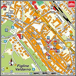 Mappa di Figline Valdarno - Centro Storico / Cartografia Aggiornata di ...
