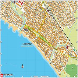 Mappa di Ladispoli - Centro Storico / Cartografia Aggiornata di ...