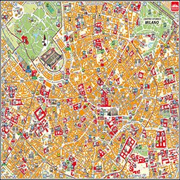 Mappa di Milano - Centro Storico / Cartografia Aggiornata di Milano ...