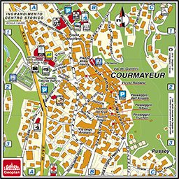 Mappa di Courmayeur - Centro Storico / Cartografia Aggiornata di ...