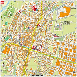 Mappa di Montecchio Emilia - Centro Storico / Cartografia Aggiornata di ...