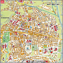Mappa di Cassino - Centro Storico / Cartografia Aggiornata di Cassino ...