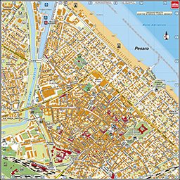 Mappa di Pesaro - Centro Storico / Cartografia Aggiornata di Pesaro ...
