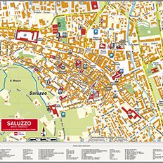 Mappa di Saluzzo - Centro Storico / Cartografia Aggiornata di Saluzzo ...