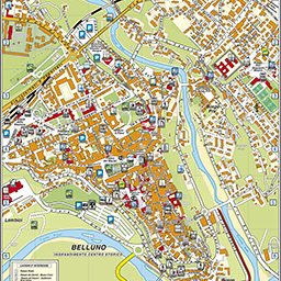 Mappa di Belluno - Centro Storico / Cartografia Aggiornata di Belluno ...