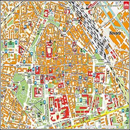 Mappa di Novara - Centro Storico / Cartografia Aggiornata di Novara ...