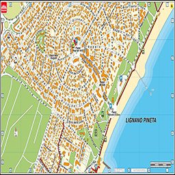 Mappa di Lignano Sabbiadoro - Lignano Pineta (Riq.A) / Cartografia ...