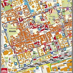 Mappa di Aosta - Centro Storico / Cartografia Aggiornata di Aosta ...